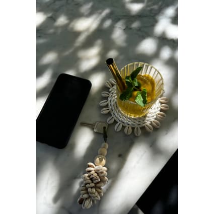 Sottobicchiere in erba marina bianco 12x12 cm Seagrass | Maisons du Monde