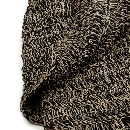 Tappeto in erba marina naturale nero 150x150 cm Seagrass | Maisons du Monde