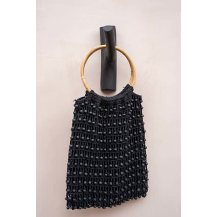 Gancio appendiabiti in legno di teak nero naturale 6x3x20 cm Hook ...