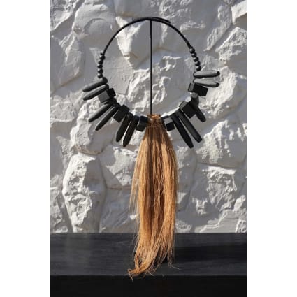 Statuetta in erba e legno naturale nero 45x10 cm Rayung | Maisons du Monde