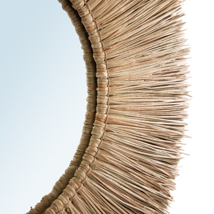 Specchio in erba e vetro naturale 45x45 cm Alang alang | Maisons du Monde