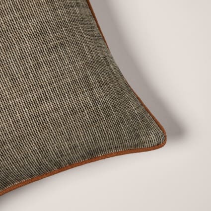 Housse de coussin en Métis coton et lin à l'effet chiné Noir Lonni ...