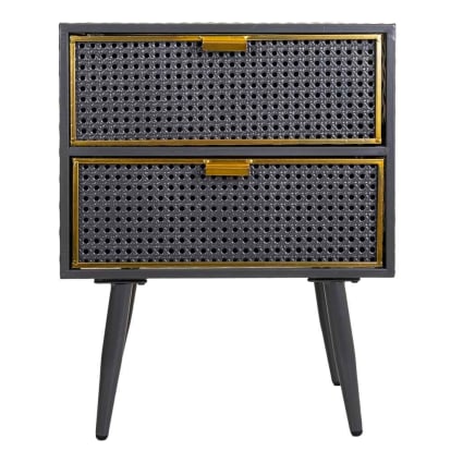 Comodino in metallo nero 50x30x62 Volga | Maisons du Monde