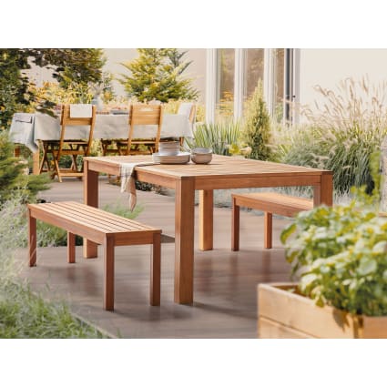 Mesa de jardín 6 personas de madera de eucalipto marrón Monsano ...
