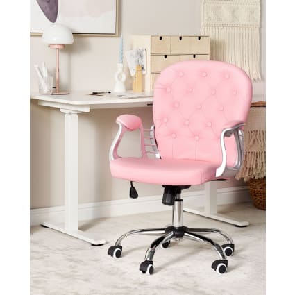 Schreibtischstuhl aus Kunstleder 93-103 cm, rosa Princess | Maisons du ...