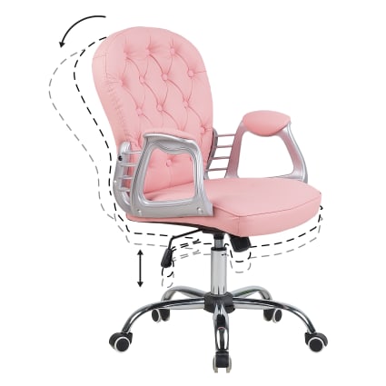 Schreibtischstuhl aus Kunstleder 93-103 cm, rosa Princess | Maisons du ...