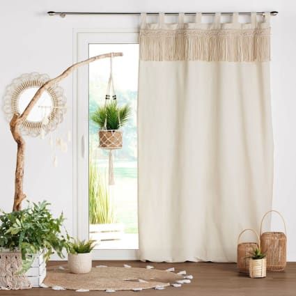 Tenda con Passanti in Macramè beige 140 x 240 cm SAMAYA | Maisons du Monde