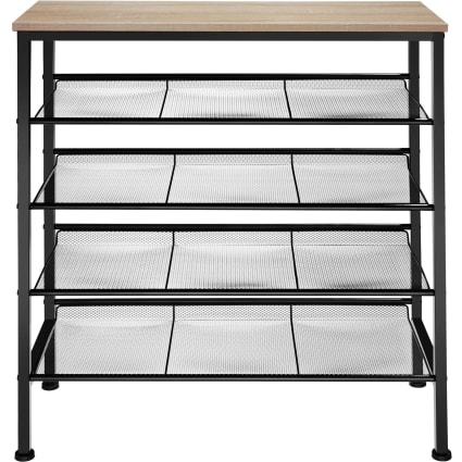 Scarpiera stile industriale 75,5 x 30,5 x 85,5 legno chiaro | Maisons ...