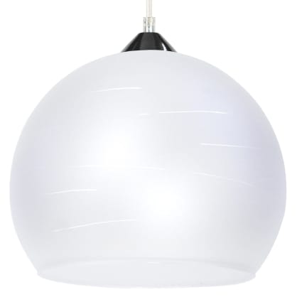 Suspension métal H90cm noir;Abat-jour: satiné Actuelle a | Maisons du Monde