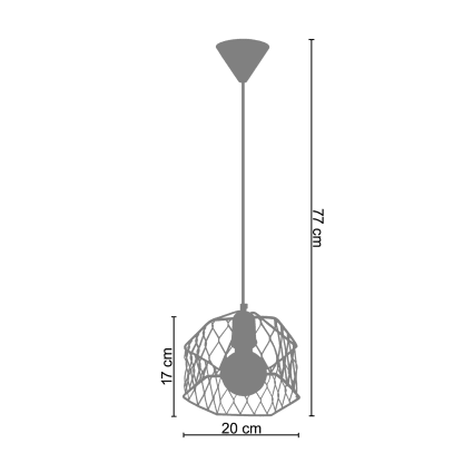 Sospensione metallo ; Alt.77cm marrone ;Paralume: marrone Aster ...