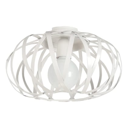 Lámpara de techo metal Alt.22cm blanco ;Pantalla: ivoire Citrouille ...