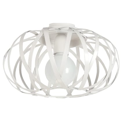 Lámpara de techo metal Alt.22cm blanco ;Pantalla: ivoire Citrouille ...