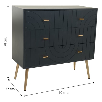 Commode en métal noir 80x37x78h Nia | Maisons du Monde