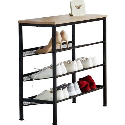 Scarpiera stile industriale 75,5 x 30,5 x 69,5 legno chiaro | Maisons ...