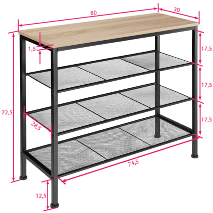 Scarpiera stile industriale 80,5 x 30,5 x 72,5 legno chiaro | Maisons ...