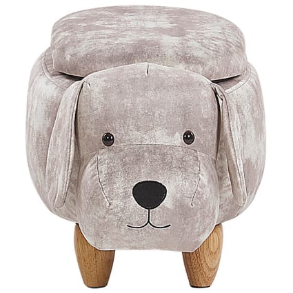 Pouf animaletto contenitore Velluto Beige Cane Doggy | Maisons du Monde