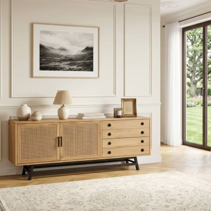 Eichenbuffet mit 2 Türen und 2 Schubladen helle Tönung Lalala | Maisons ...