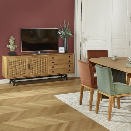 Eichenbuffet mit 2 Türen und 2 Schubladen helle Tönung Lalala | Maisons ...