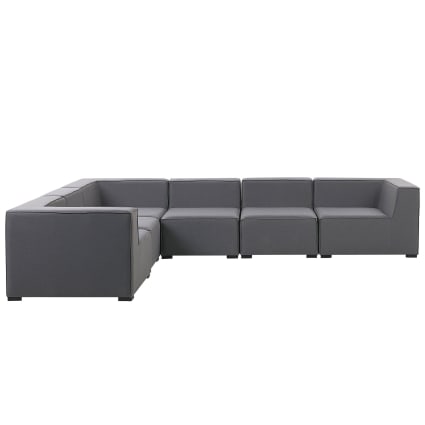 Conjunto de jardín 7 personas de tela gris Arezzo | Maisons du Monde