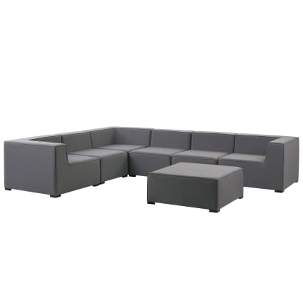 Conjunto de jardín 7 personas de tela gris Arezzo | Maisons du Monde