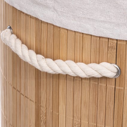 Panier à linge rond en bambou 48l naturel 35 x 35 | Maisons du Monde
