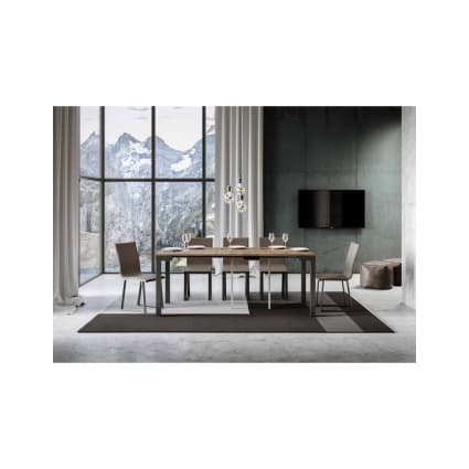 Ausziehbarer Konsolentisch 90x40/196cm in Holzoptik Nussbaum, Eisen Everyday evolution small ...