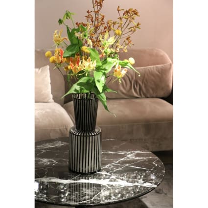 Jarrón de cristal gris claro mate y negro brillante de altura 41c ...