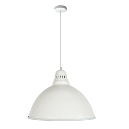 Sospensione cloche metallo ; Alt.90cm bianco ;Paralume: bianco Bacino ...