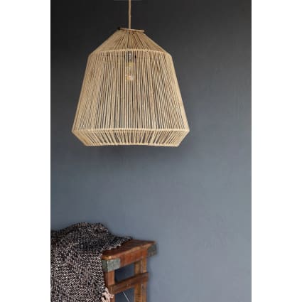 Lampada a sospensione in erba di mare naturale 50x50x50 cm Conic ...