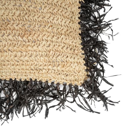 Fodera cuscino in rafia naturale nera 60x60 cm Raffia | Maisons du Monde