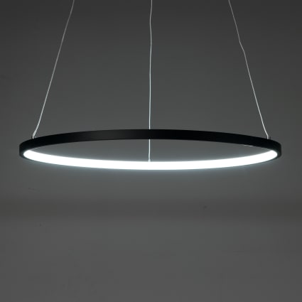 Lampadario ad anello in allumino nero cm. H.92 x Ø.60 Band | Maisons du ...