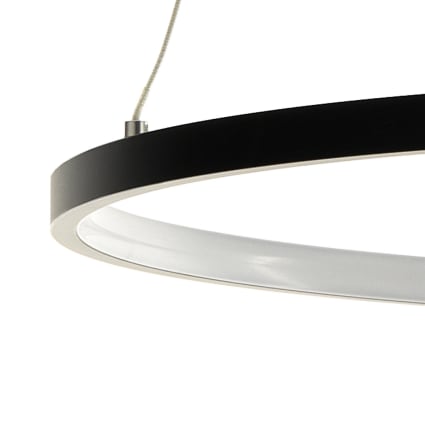 Lampadario ad anello in allumino nero cm. H.92 x Ø.60 Band | Maisons du ...