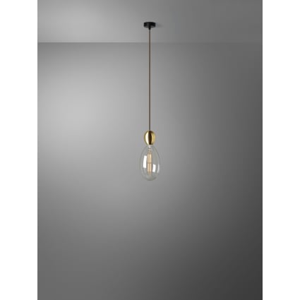 Lámpara colgante de latón con bombilla LED transparente Elba pendel ...