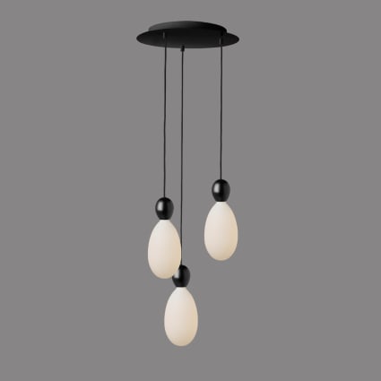 Lampada a sospensione nera con 3 lampadine porcellana Pendel | Maisons ...
