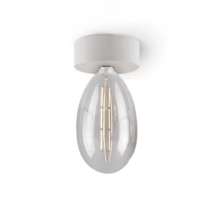 Lámpara de techo con rosetón blanco y bombilla transparente Gioconda ...