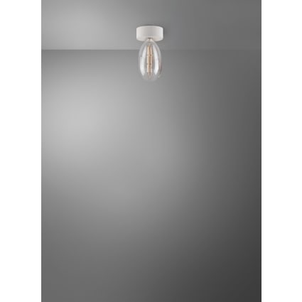 Lámpara de techo con rosetón blanco y bombilla transparente Gioconda ...