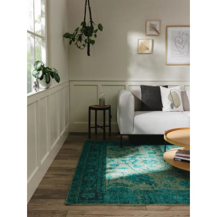 Tappeto a tessitura piatta turchese 240x340 Frencie | Maisons du Monde