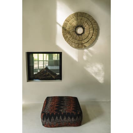 Decorazione murale in erba e cotone nero e marrone 75x75 cm Mengdong ...