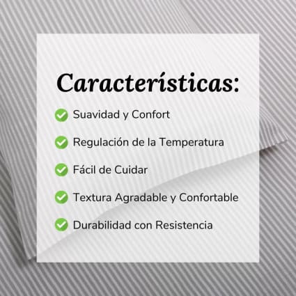 Funda nórdica Rayas 100% Algodón Gris Cama 90 cm (160 x 220 cm 1 Coj ...