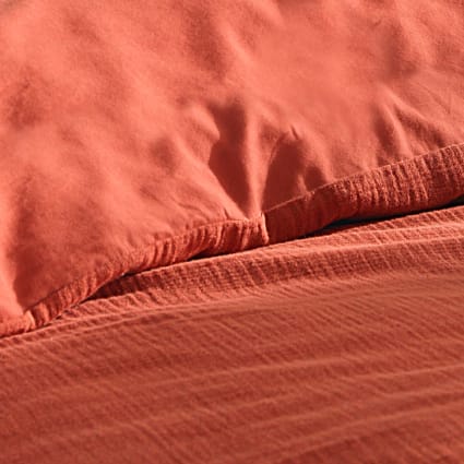 Parure da letto in garza di cotone Terracotta 260 x 240 cm | Maisons du ...