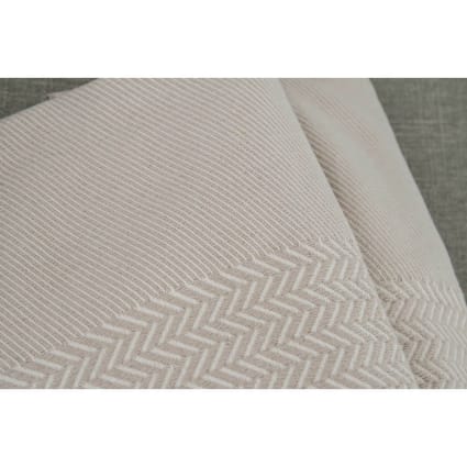Plaid coton taupe clair 130x170 Oslo | Maisons du Monde