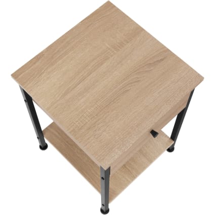 Comodino stile industriale 40 x 40 x 55,5 cm legno chiaro Bradford ...