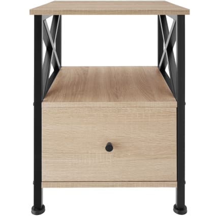 Comodino stile industriale 40 x 415 x 555 cm legno chiaro Falkirk ...