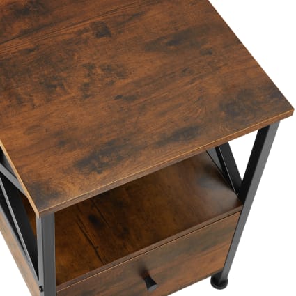 Comodino stile industriale 40 x 415 x 555 cm legno scuro Falkirk ...