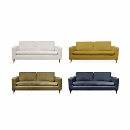 Divano letto convertibile in tessuto, 3 posti, avorio Gustave | Maisons ...