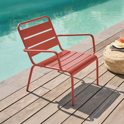 Sillón de jardín bajo de acero arcilla Palavas | Maisons du Monde