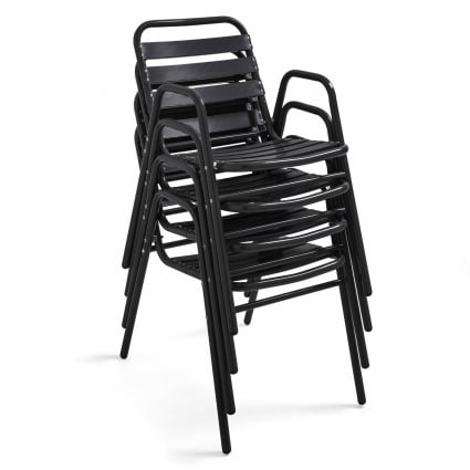 Conjunto de mesa y 4 sillas de terraza de aluminio y madera Times ...