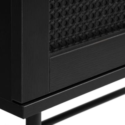 Buffet alto 2 puertas de madera y metal H135cm - Negro Rinto | Maisons ...