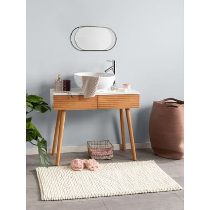 Alfombrilla de baño ivory 70x120 Lynn | Maisons du Monde