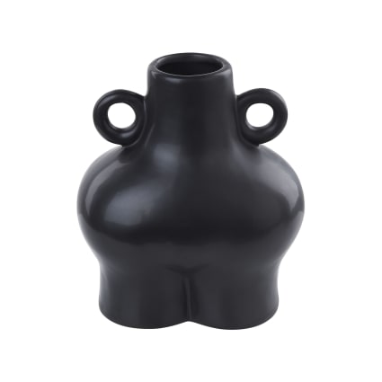 Vase à fleurs céramique 20 cm noir Nafplio | Maisons du Monde